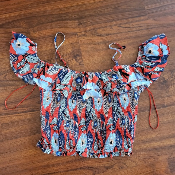 Tops | Milk Honey Off The Shoulder Crip Top Xl | Poshmark